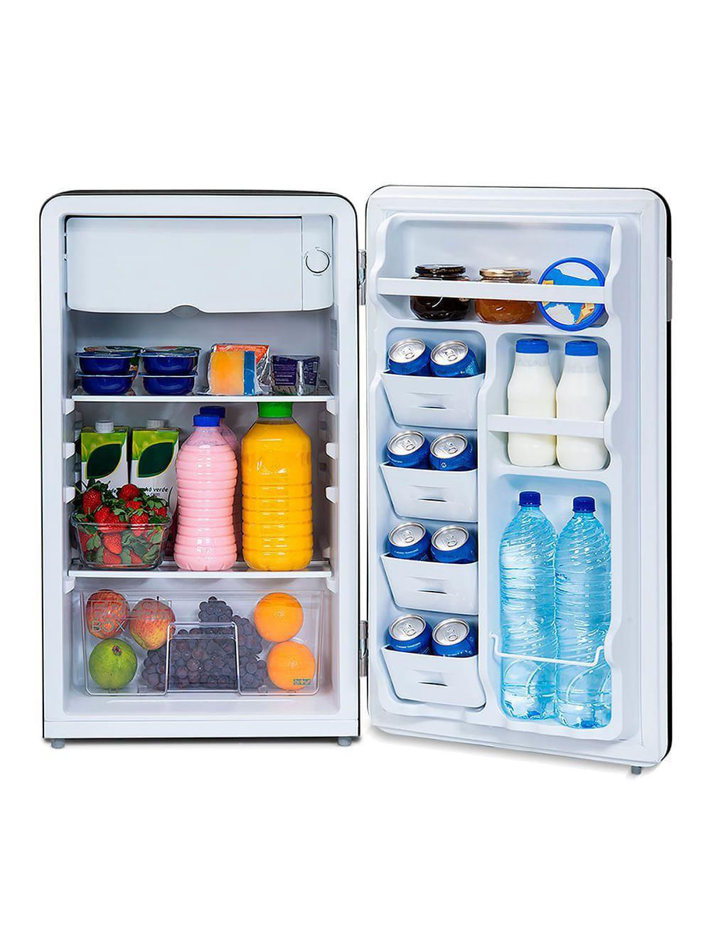 Frigobar Midea Retrô Preto Onix 95L 110V MRV10P1 - Loja do Cooperado